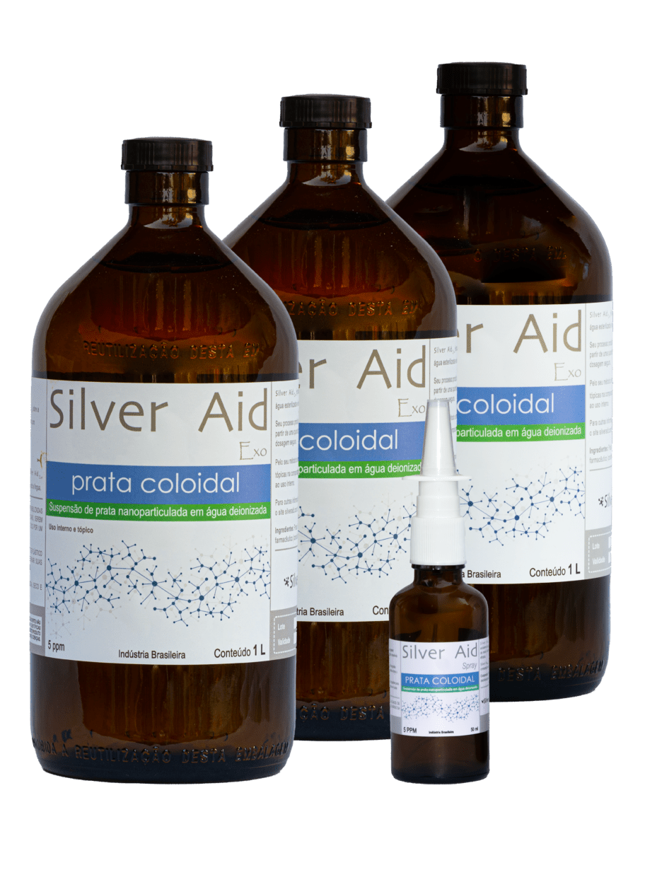 Silver Aid Prata Coloidal 3 L vidro + Spray 50 ml | Loja Silver Aid